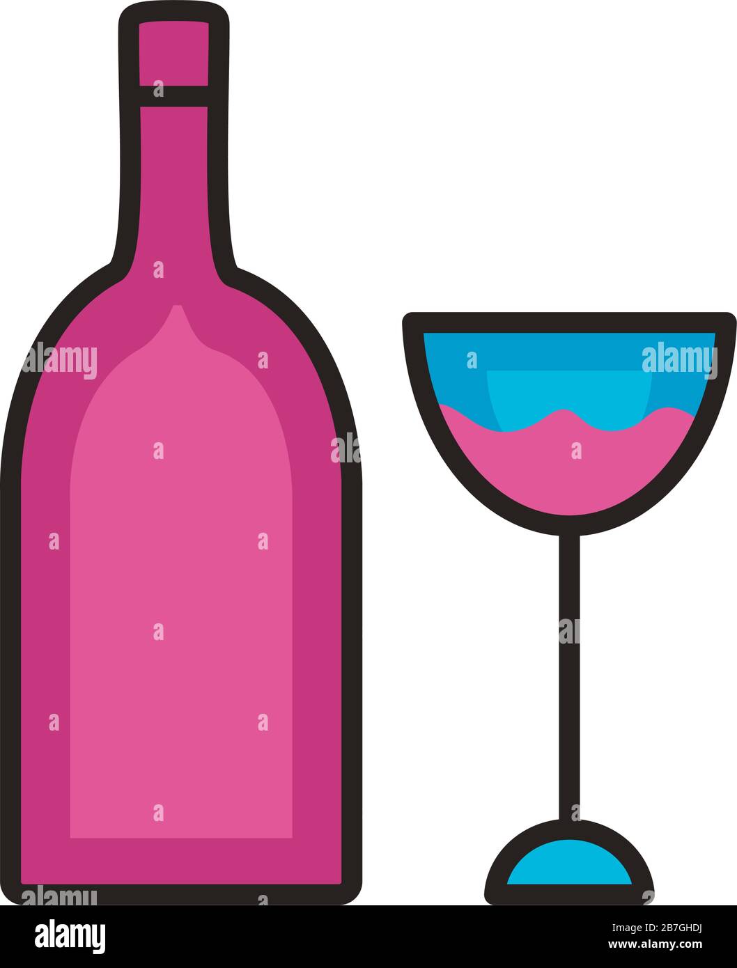 bottle and cup line and fill style icon Stock Vector Image & Art - Alamy