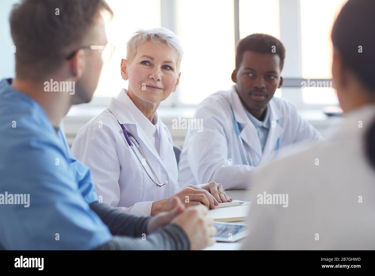 Woman on doctors table hi-res stock photography and images - Alamy
