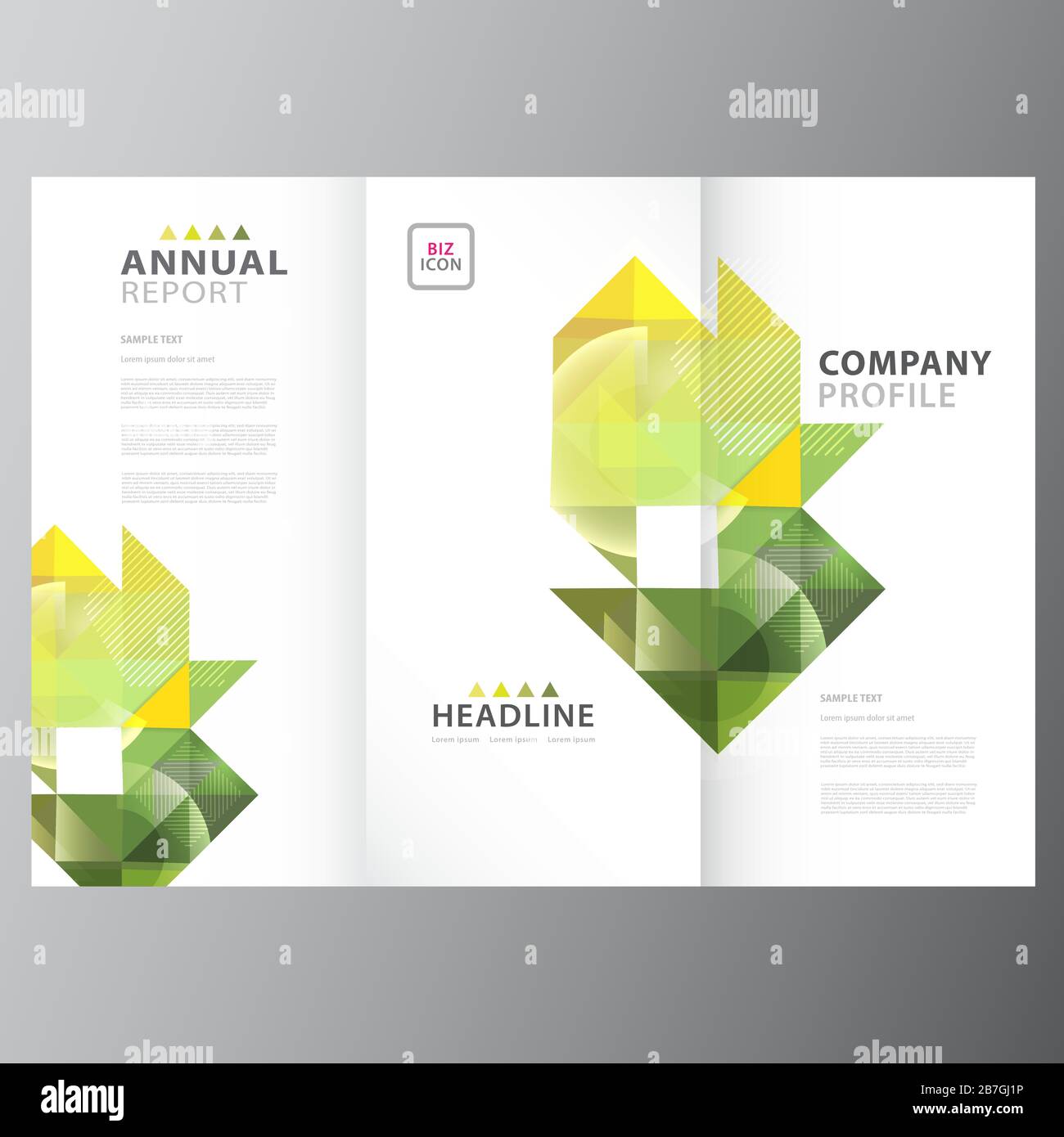 Annual business report brochure triple layout template Stock Vector ...