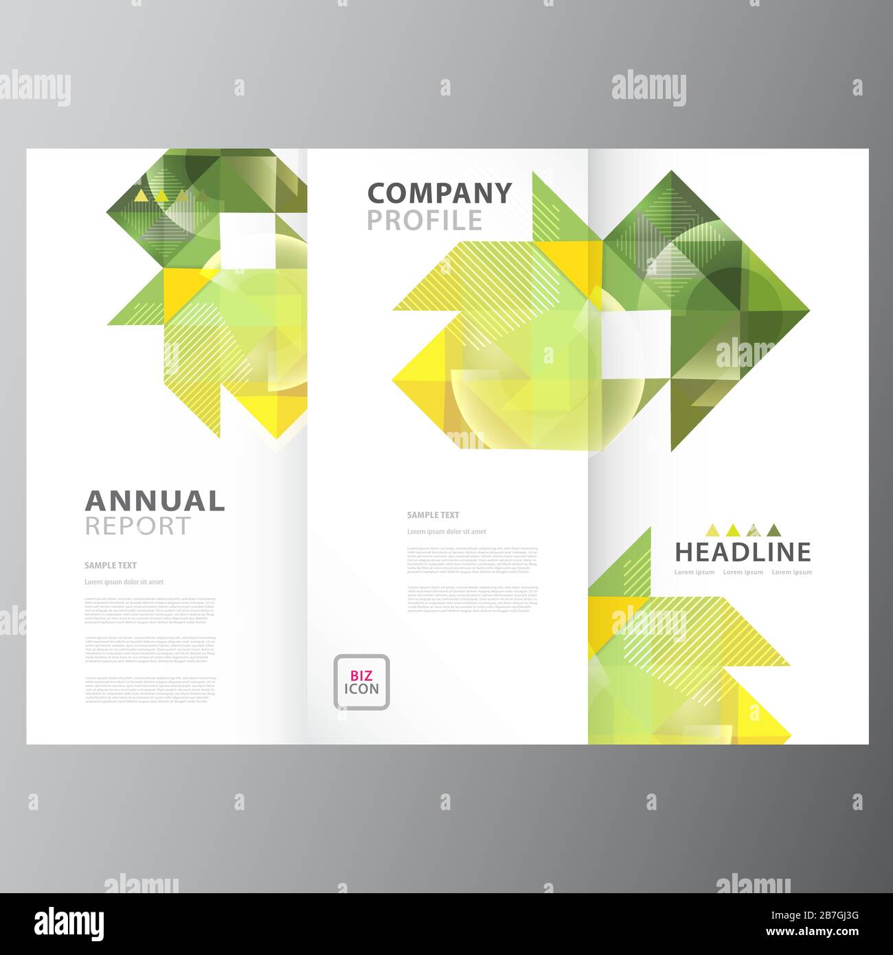 Annual business report brochure triple layout template Stock Vector ...