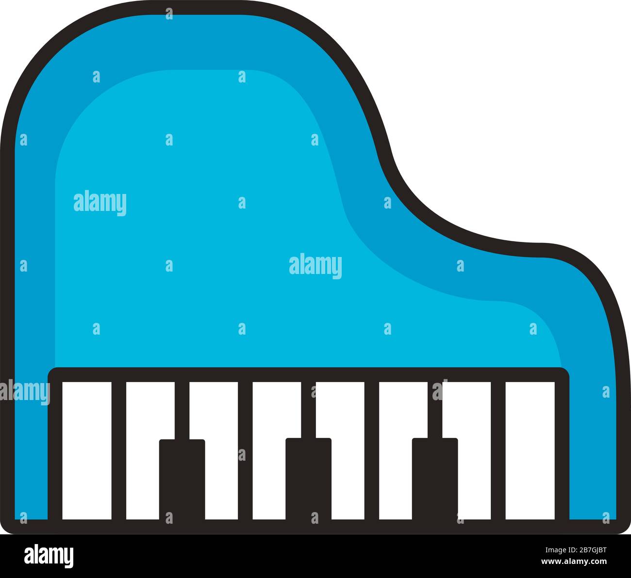 piano musical instrument line and fill style icon Stock Vector Image ...