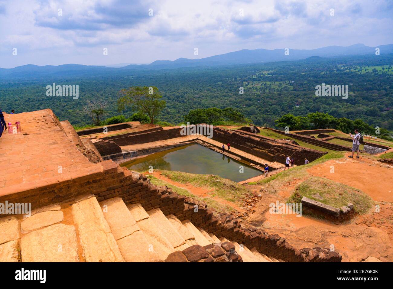 Asia Sri Lanka Sigiriya Rock Palace Complex ruins detail stairs steps ...