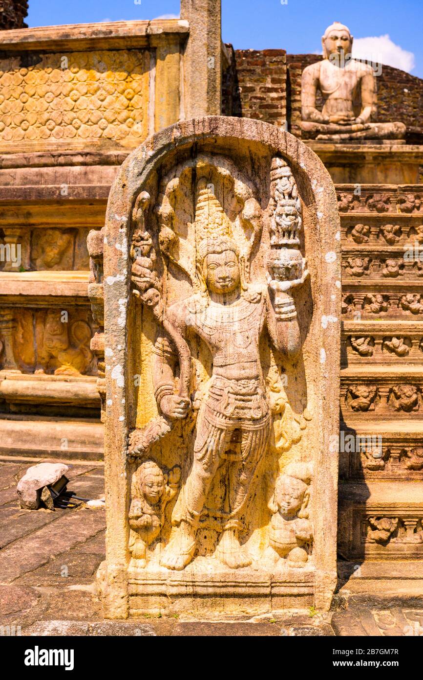 Asia Sri Lanka Polonnaruwa Vantage south steps staircase to central ...