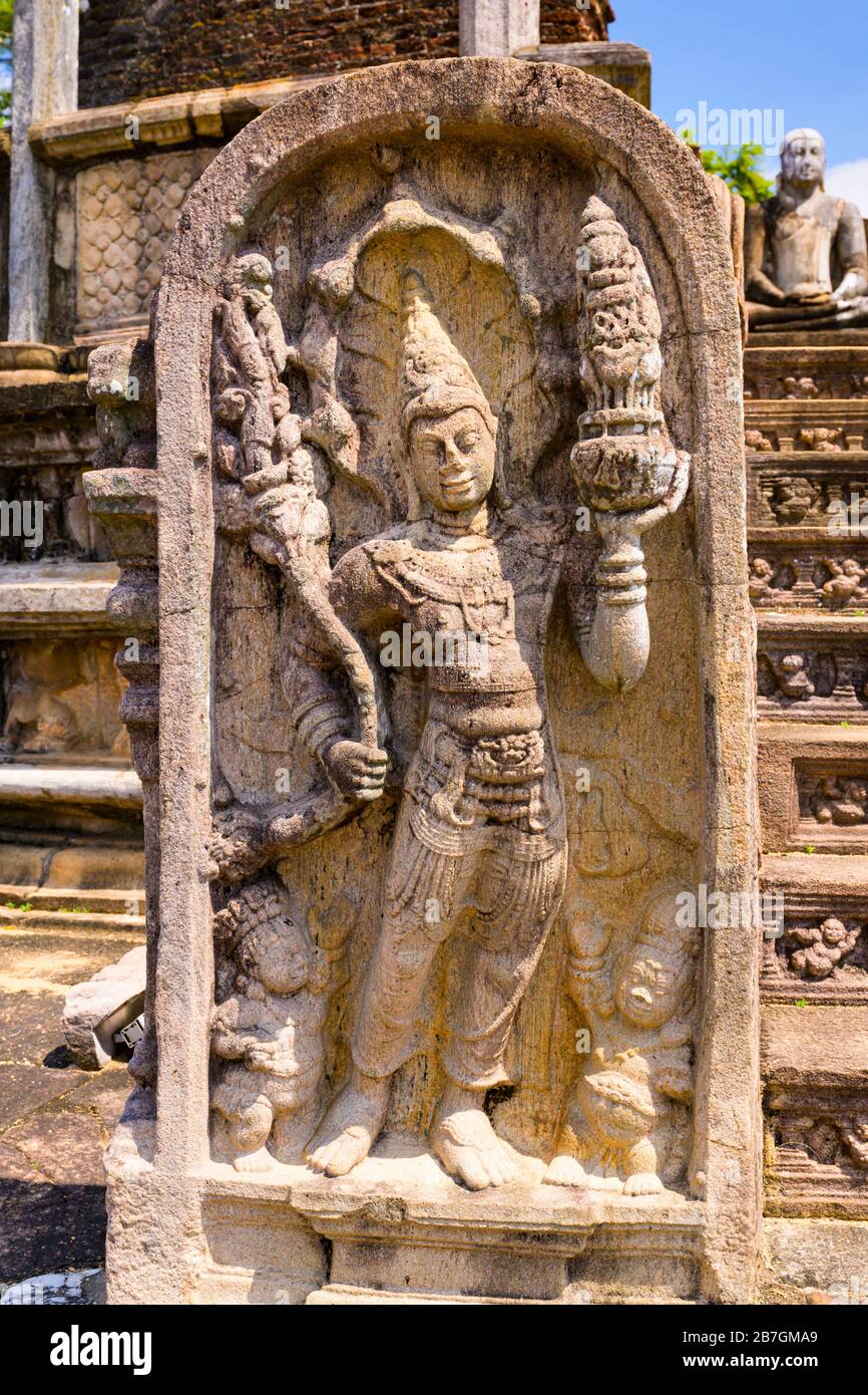 Asia Sri Lanka Polonnaruwa Vantage south steps staircase to central ...