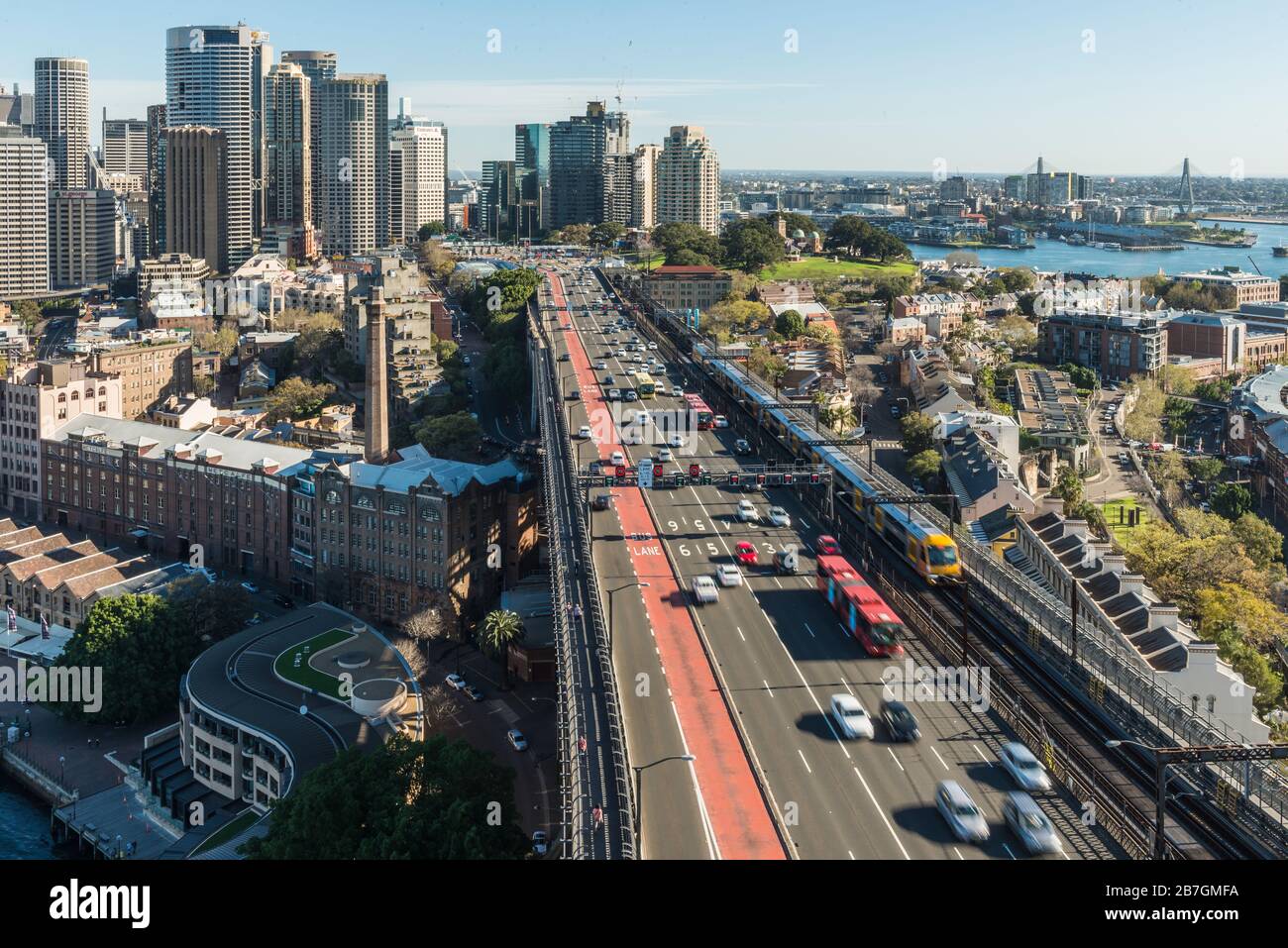 Sydney, Australia, Circular Quay, Traffic and Cityscape, from Harbour ...