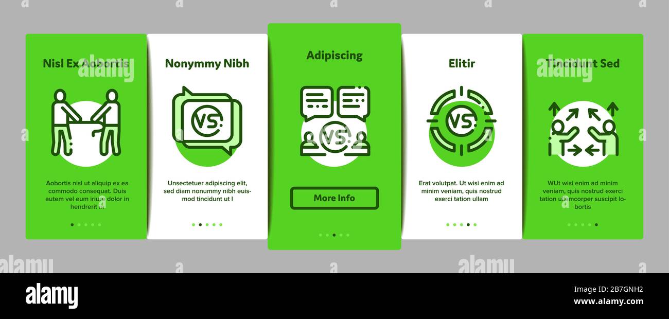 Battle Competition Onboarding Elements Icons Set Vector Stock Vector ...