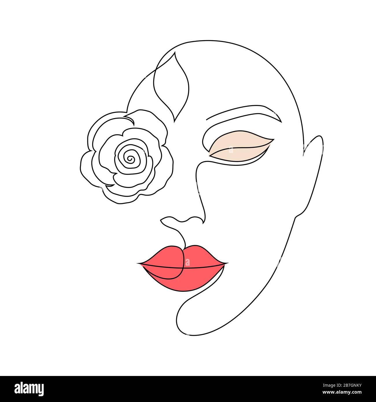Minimal woman face Stock Vector Image & Art - Alamy