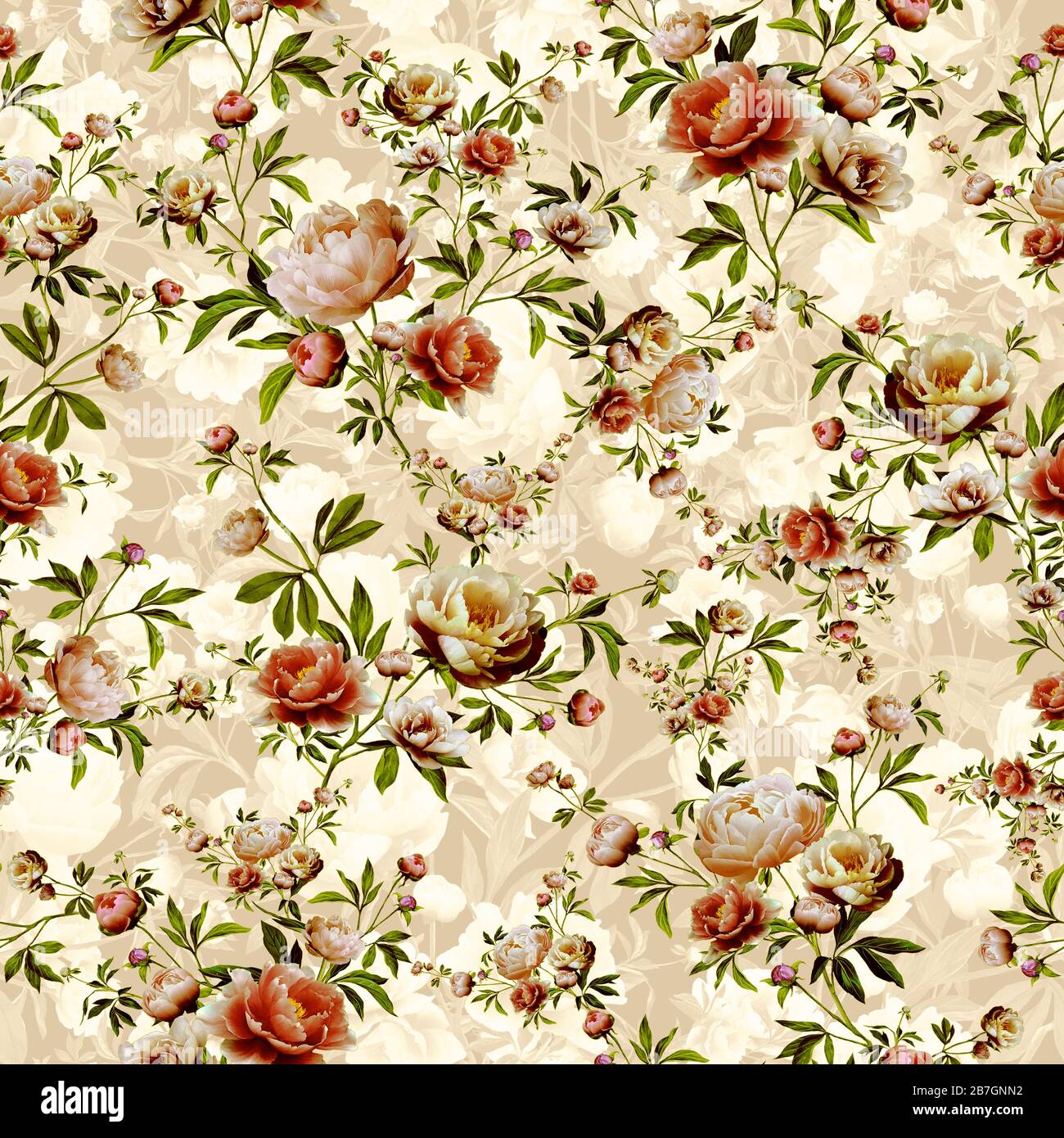 Seamless floral pattern. Vintage textile design Stock Photo - Alamy
