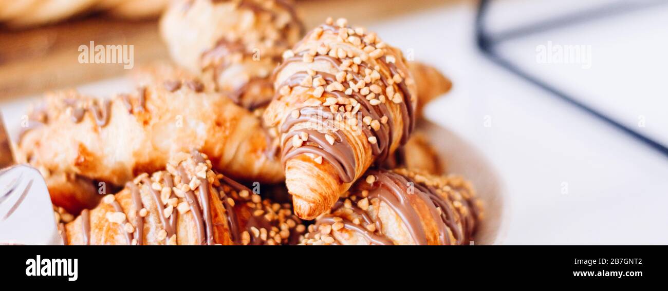 Pastry buffet served at charity event, sweet food and dessert table ...