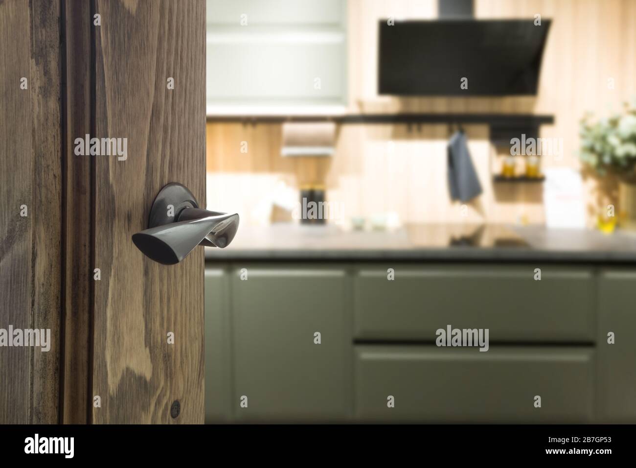 Modern kitchen door open close hi-res stock photography and images - Alamy