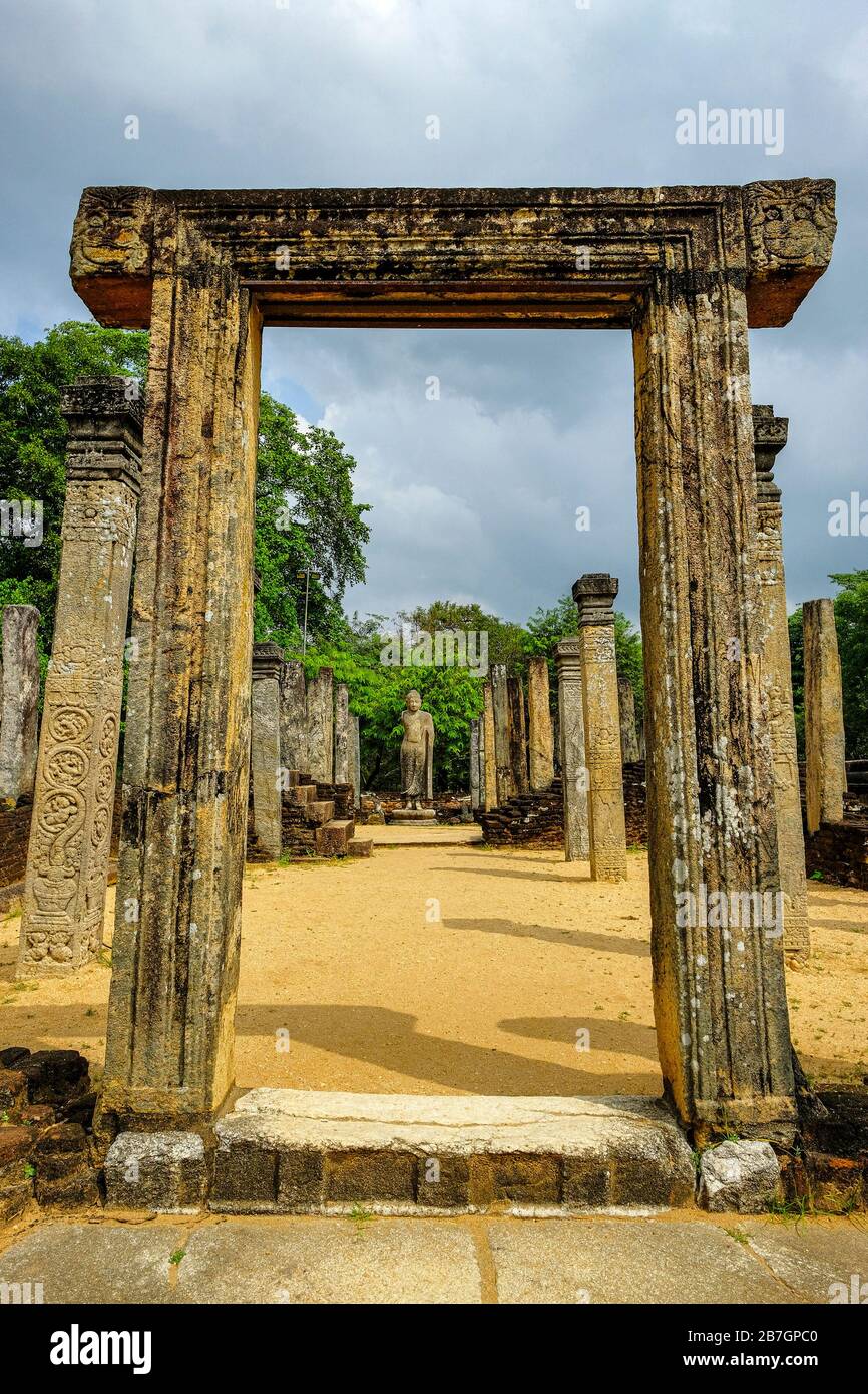 The sanctuary of the Atadage in Polonnaruwa, Sri Lanka Stock Photo - Alamy