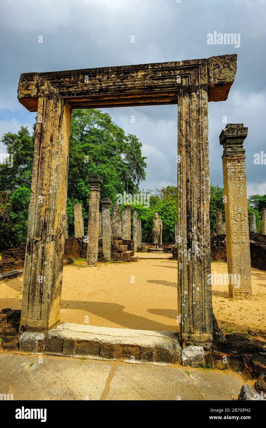 The sanctuary of the Atadage in Polonnaruwa, Sri Lanka Stock Photo - Alamy