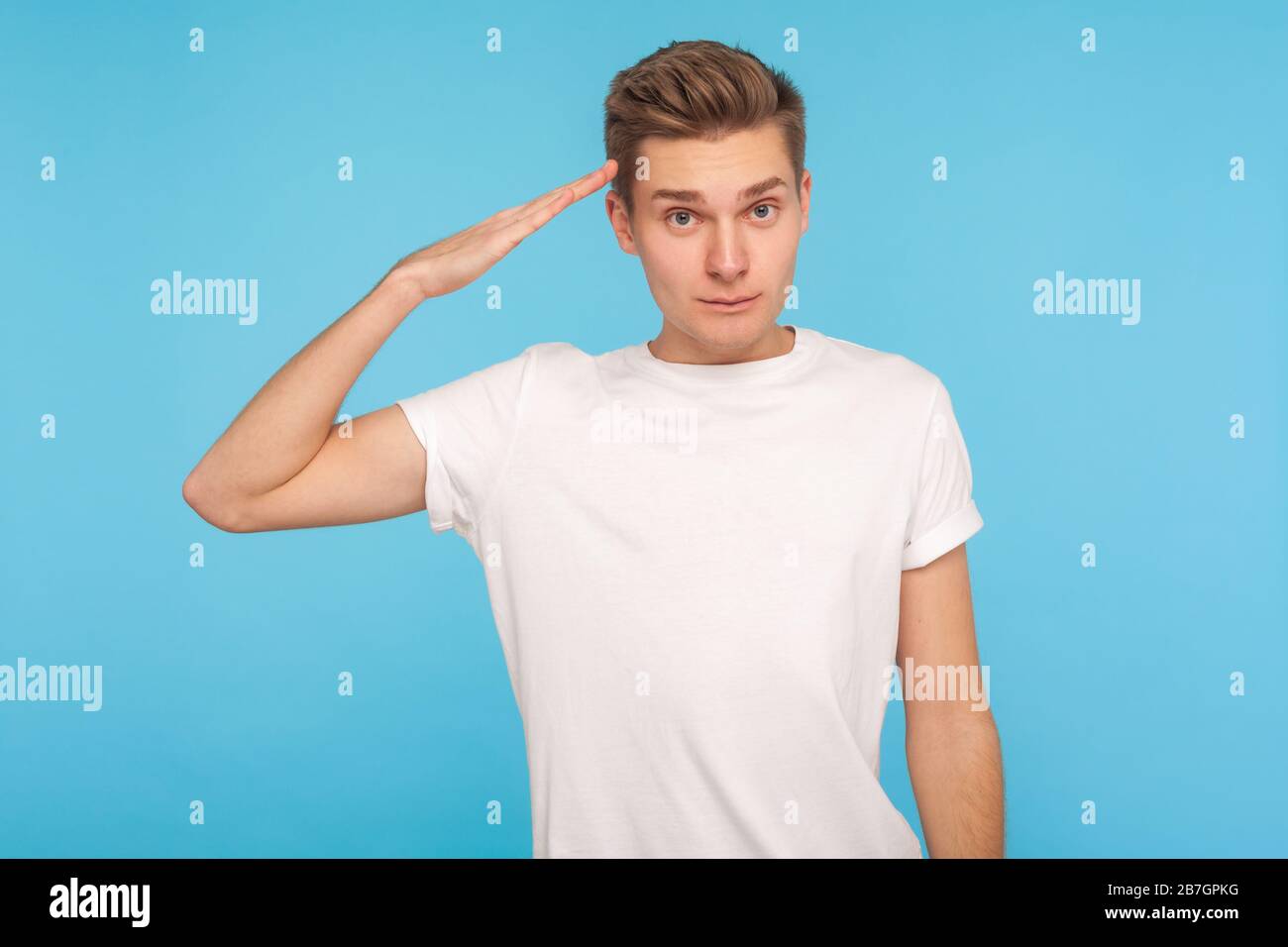 Man casual salute honor portrait hi-res stock photography and images ...