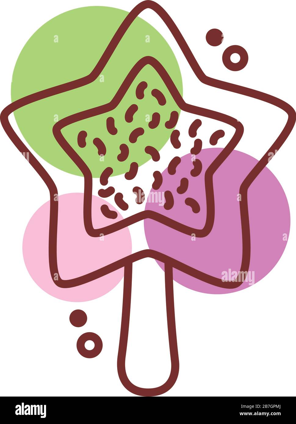 delicious ice cream in stick with star shape line color style Stock ...