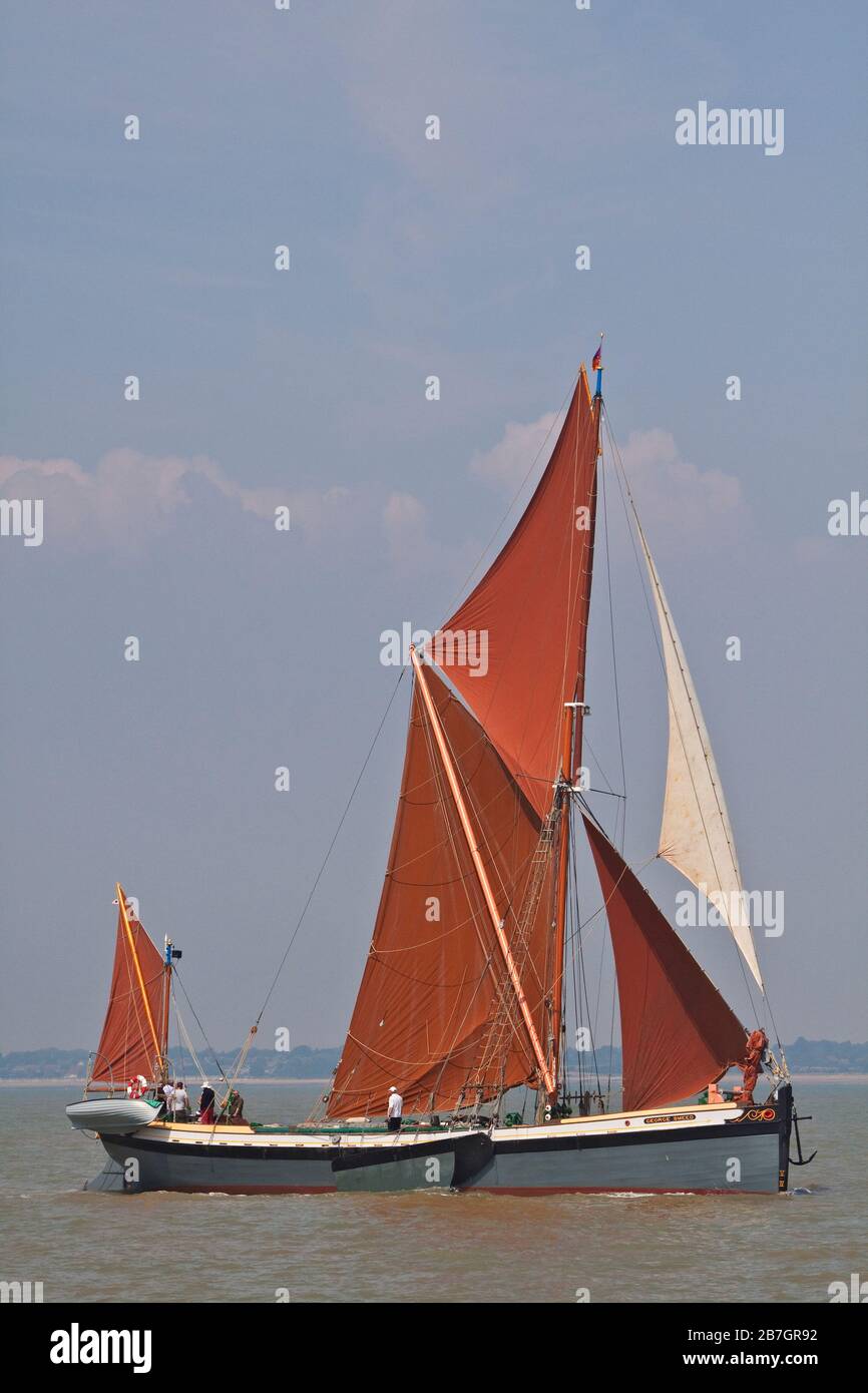 The Thames sailing barge George Smeed in full sail Stock Photo - Alamy