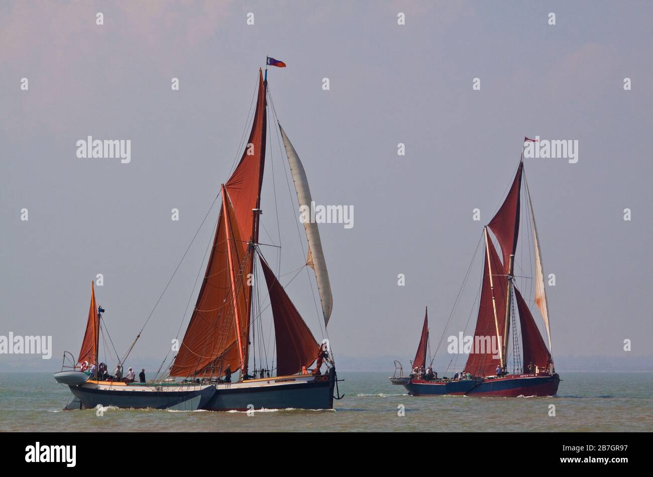 The Thames sailing barges George Smeed and Repertor in full sail Stock ...