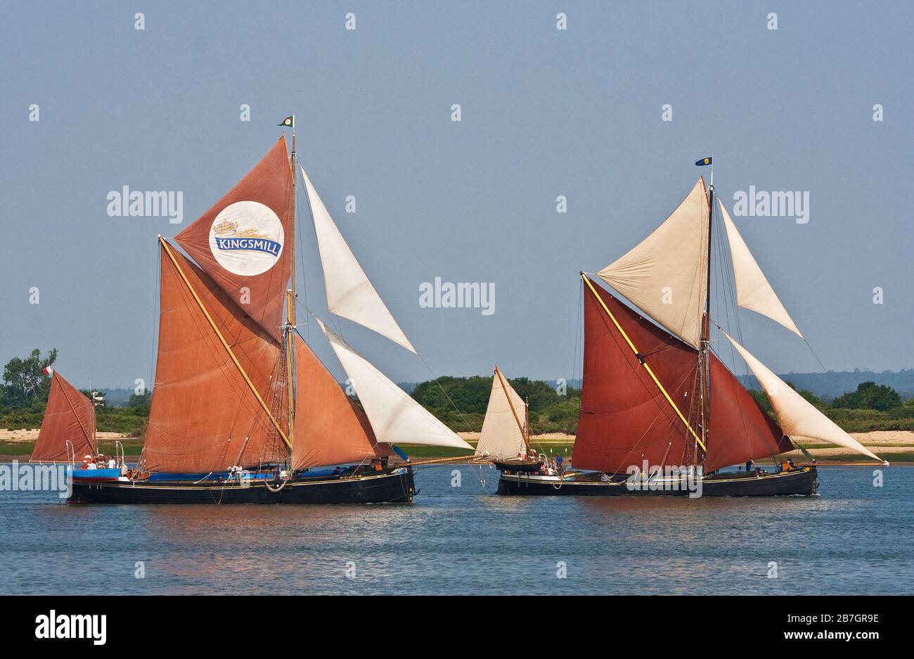 The Thames sailing barges Gladys and Mirosa in full sail Stock Photo ...