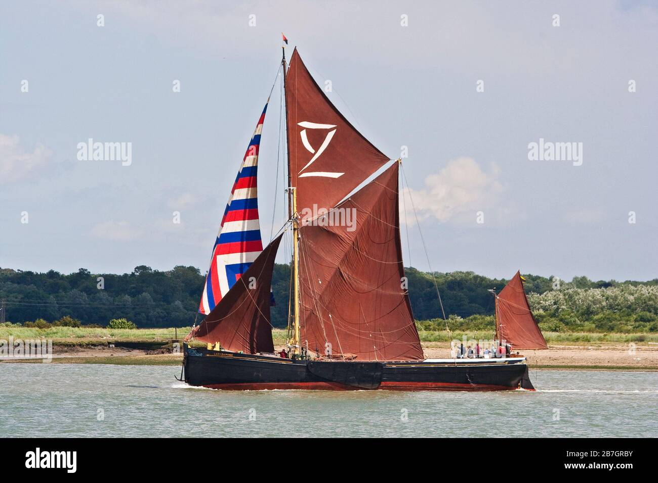 The Thames sailing barge Lady Daphne in full sail Stock Photo - Alamy