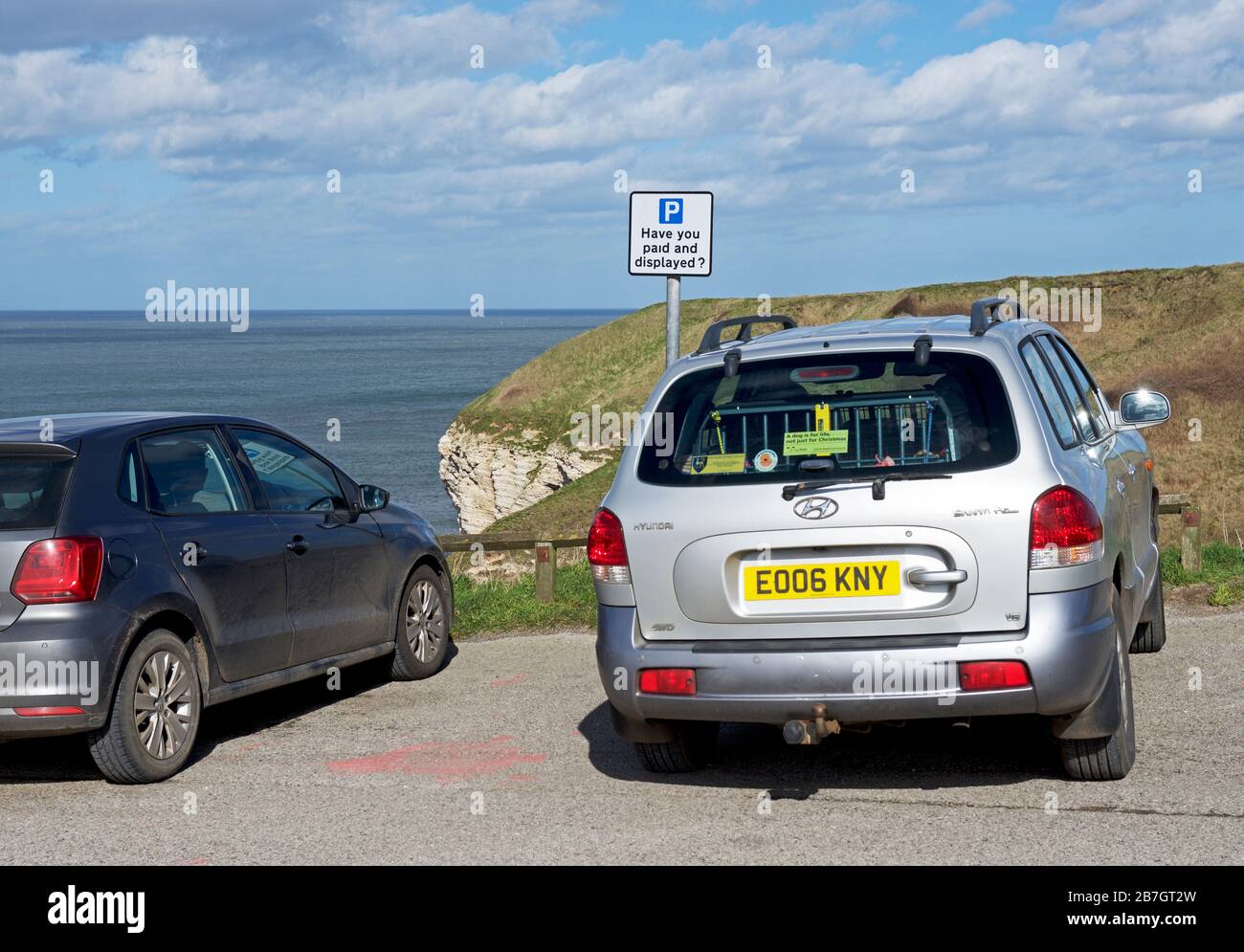 Pay & display car park at North Landing, Flamborough Head, East ...