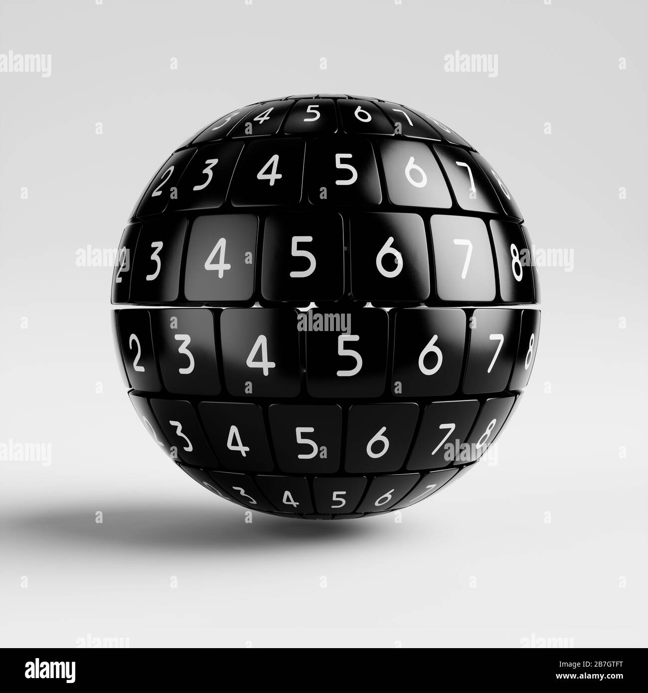 Keyboard sphere with digits numbers. 3d rendering illustration Stock ...