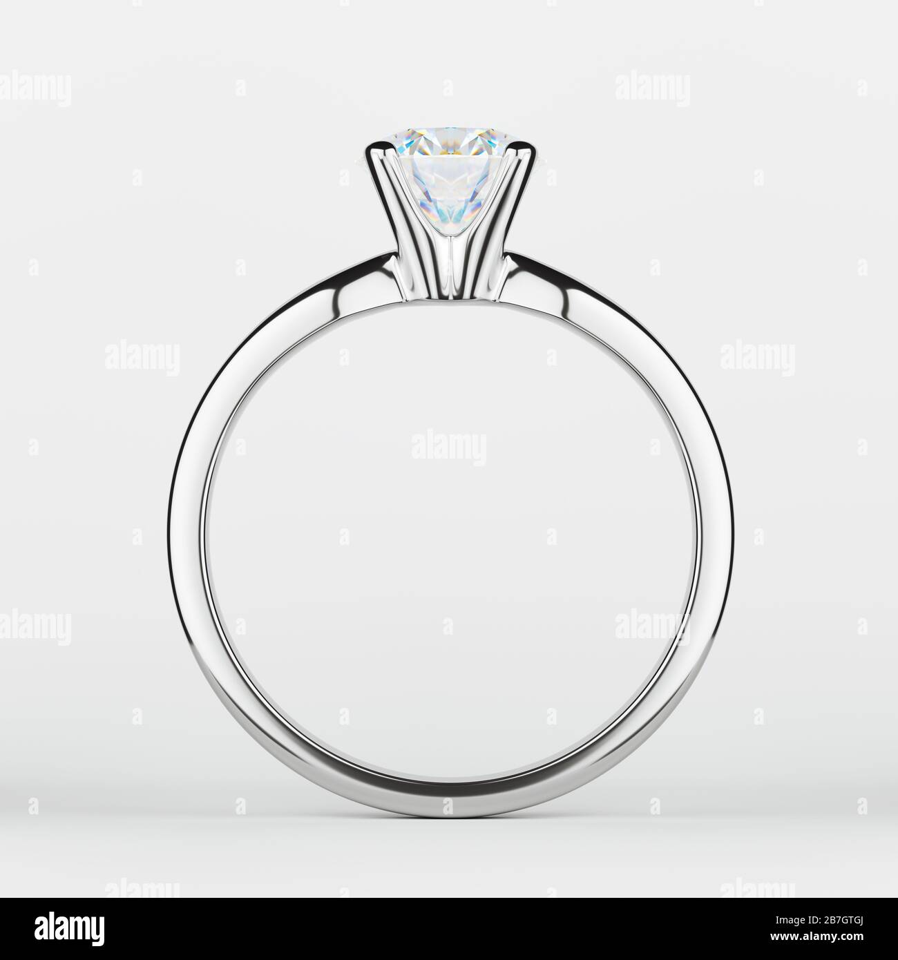 3d render of diamond ring isolated on white background Stock Photo - Alamy