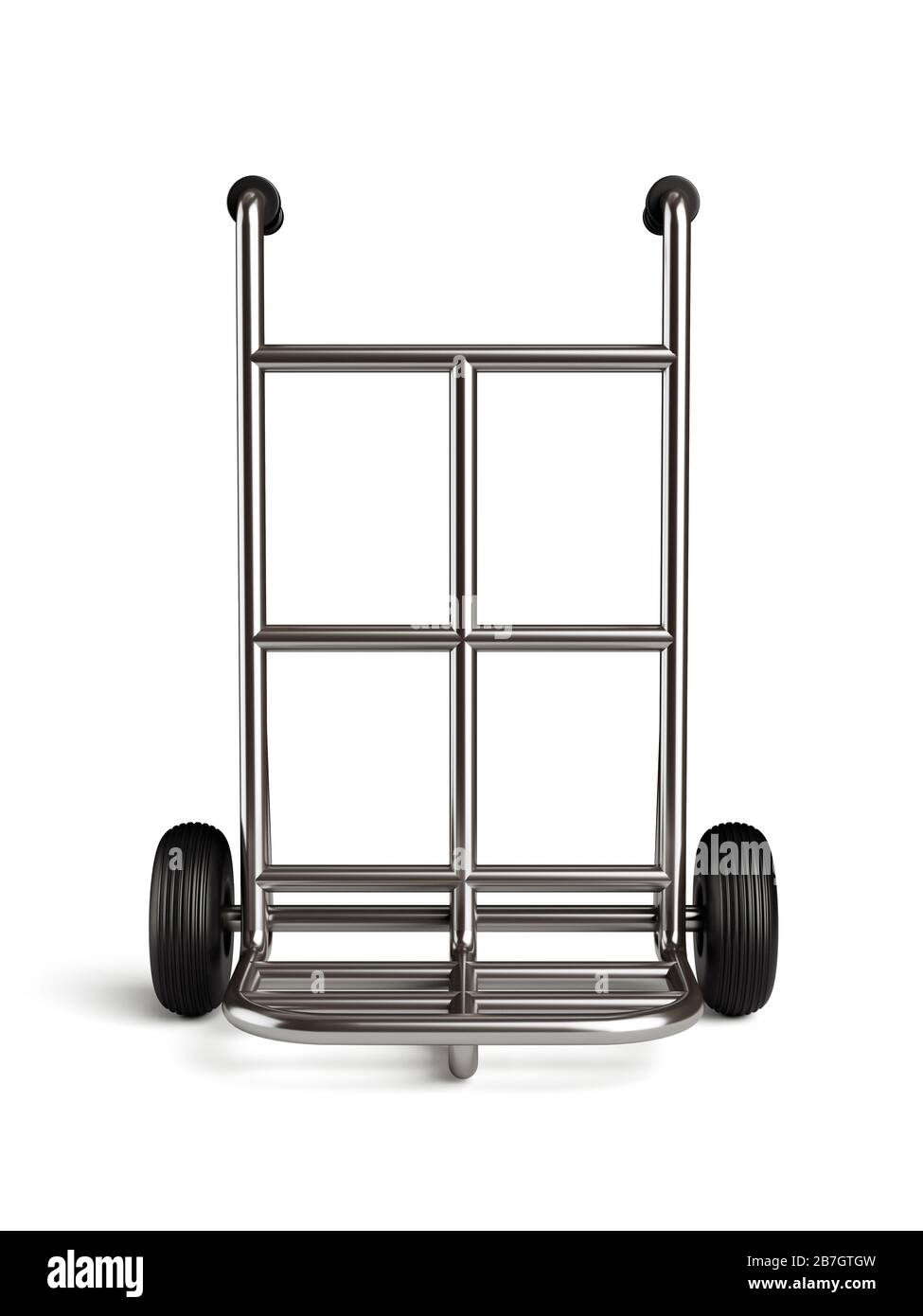 Hand truck empty front view. 3d rendering isolated illustraton Stock ...