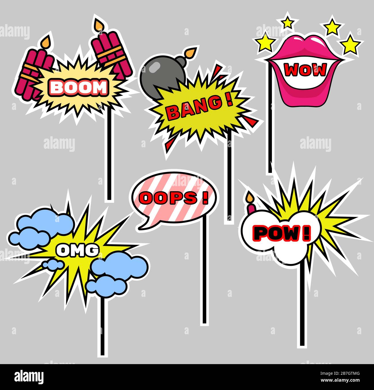 Photo booth Props speech bubbles kit. Birthday and Party Accessories ...