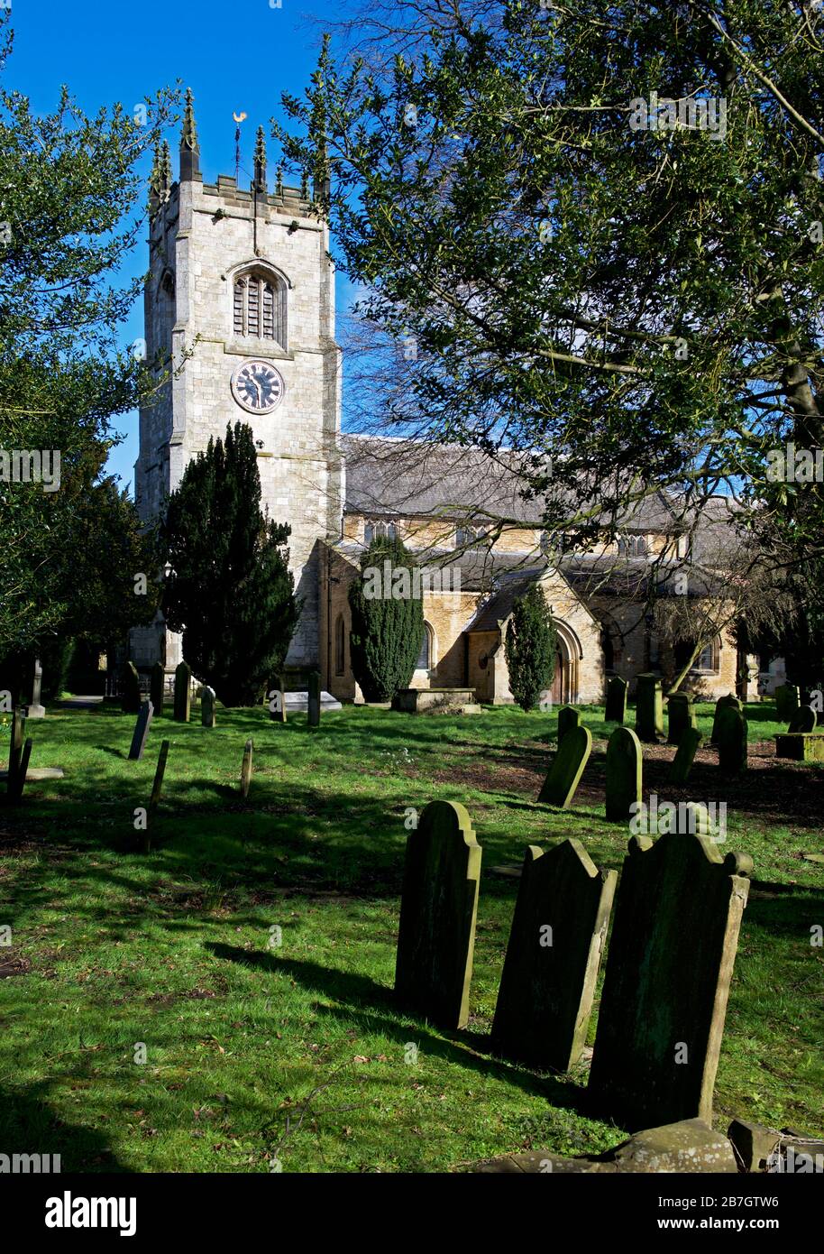St Andrew's Church in the village of Kirk Ella, East Yorkshire, England ...