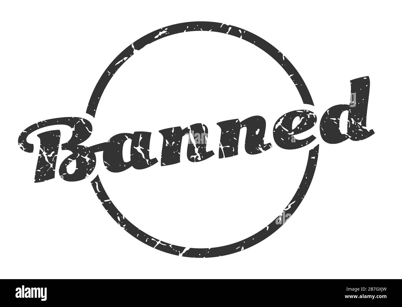 banned sign. banned round vintage grunge stamp. banned Stock Vector ...