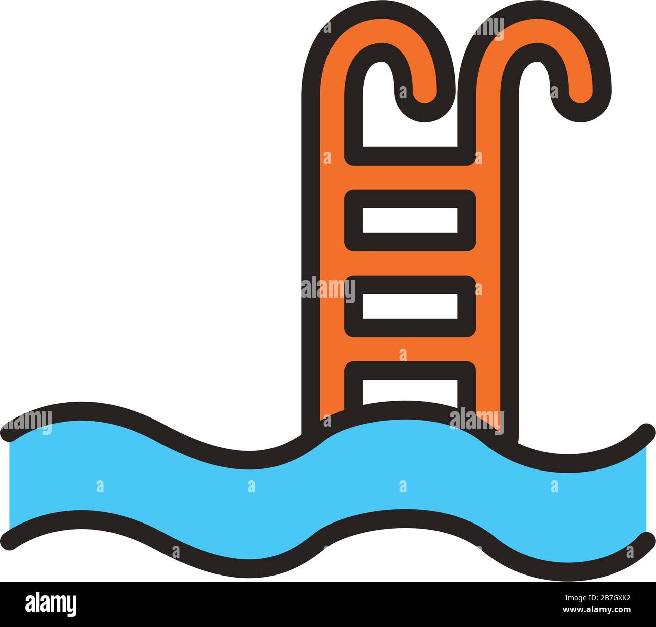 pool stairs line and fill style icon Stock Vector Image & Art - Alamy