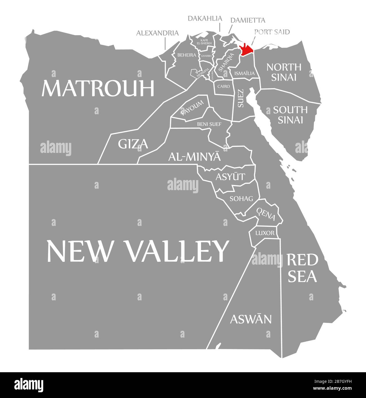 Port said egypt map hi-res stock photography and images - Alamy