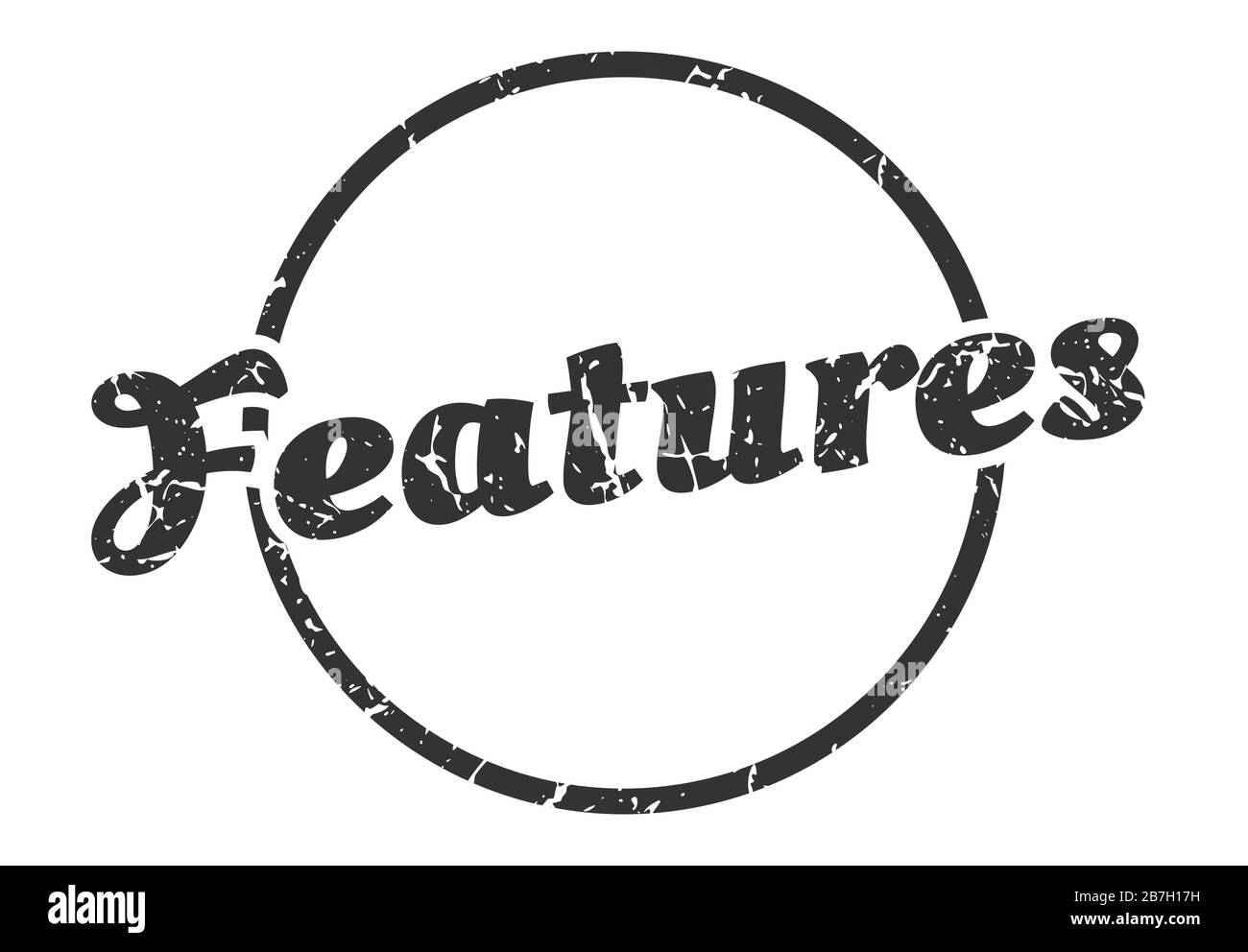 features sign. features round vintage grunge stamp. features Stock ...