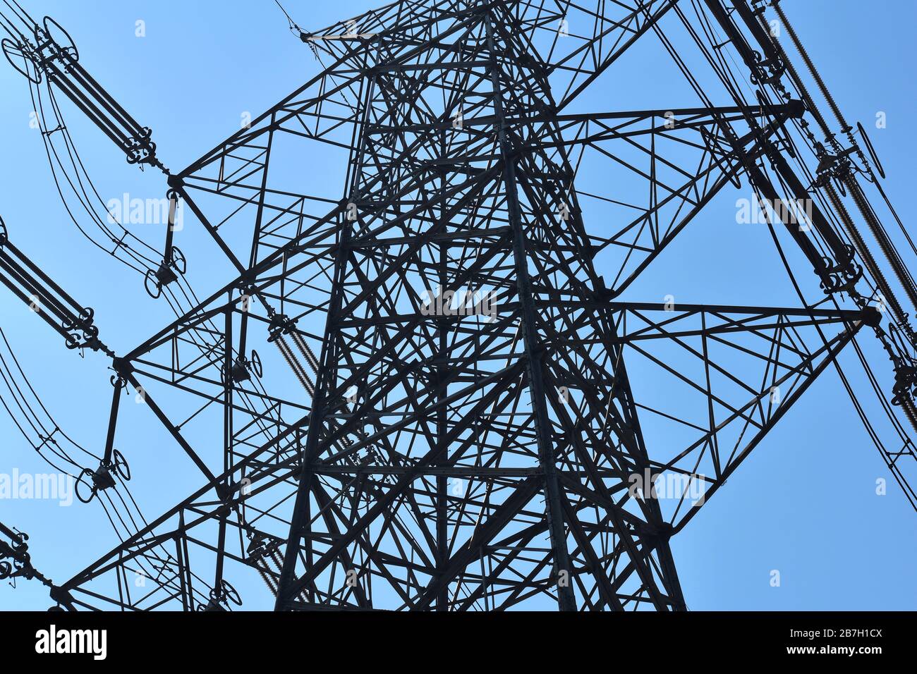 Power line voltage pole hi-res stock photography and images - Alamy
