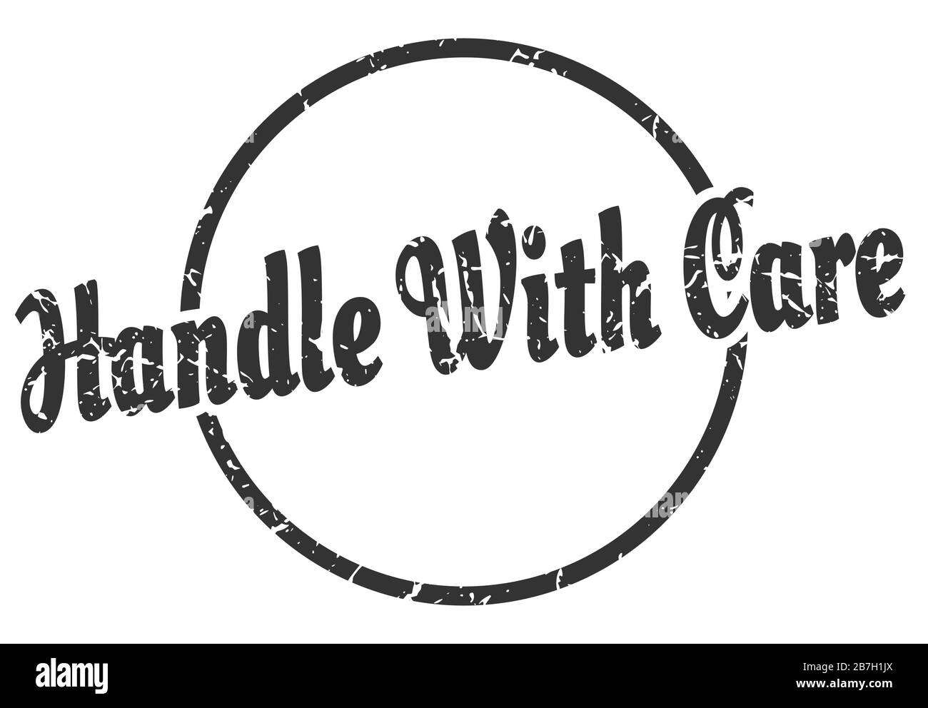 handle with care sign. handle with care round vintage grunge stamp ...
