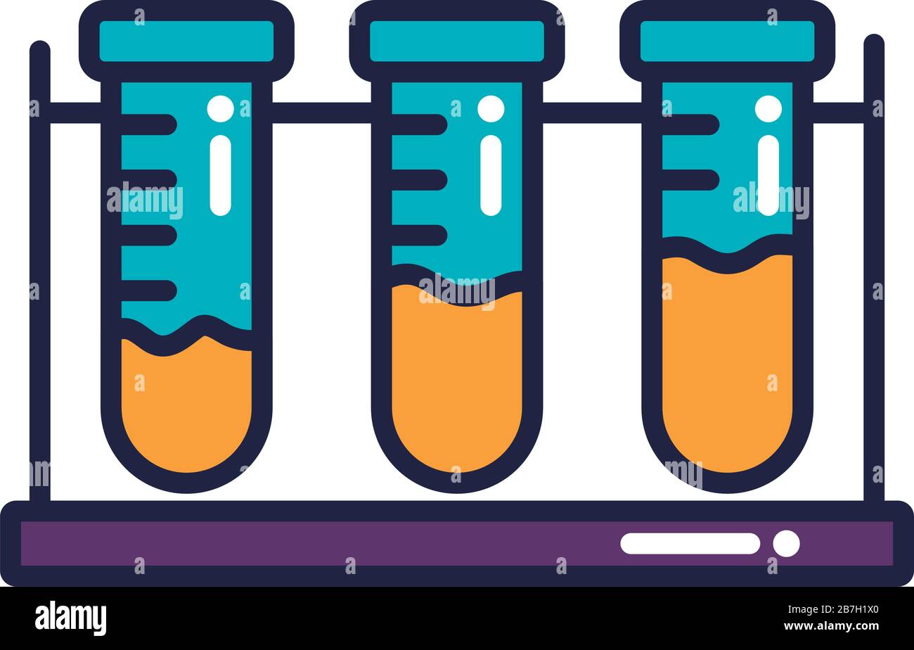 tubes test laboratory line and fill style Stock Vector Image & Art - Alamy