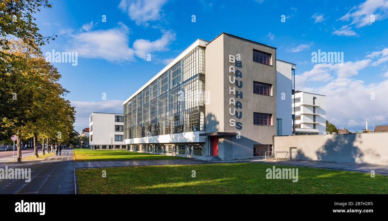 Bauhaus Dessau, Bauhaus building, university, Dessau-Rosslau, Saxony ...