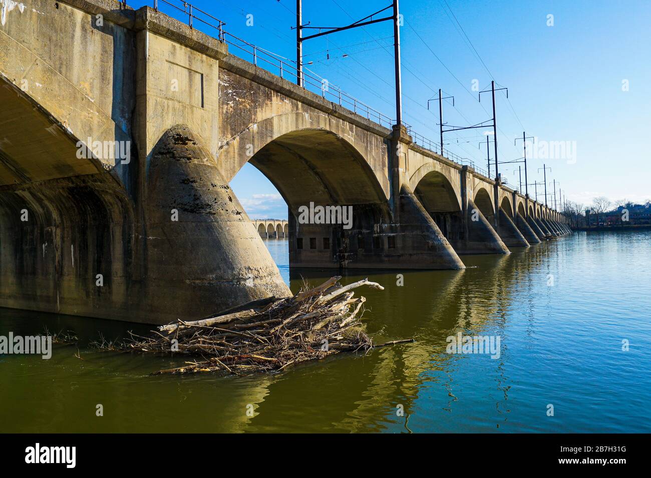Railroad Concrete Arch Bridge Stock Photo - Alamy