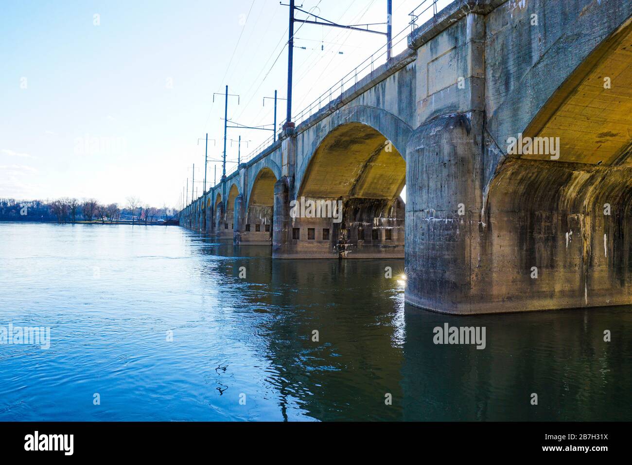 Railroad Concrete Arch Bridge Stock Photo - Alamy