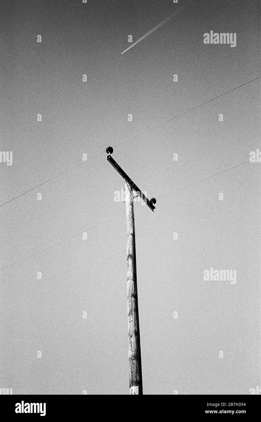 Electricity pole and wires, Four Marks, Hampshire, England, United ...