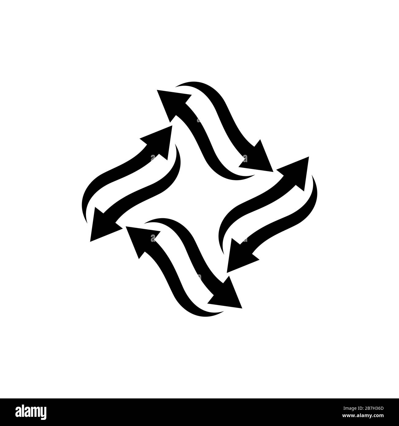 Black Star Arrow Ornamental Logo Template Illustration Design. Vector ...