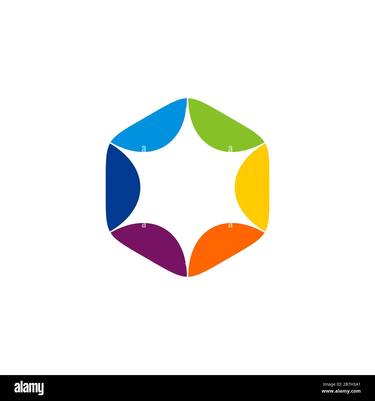 Star In Hexagon Logo Hexagon Star Colorful Logo Stock Illustration