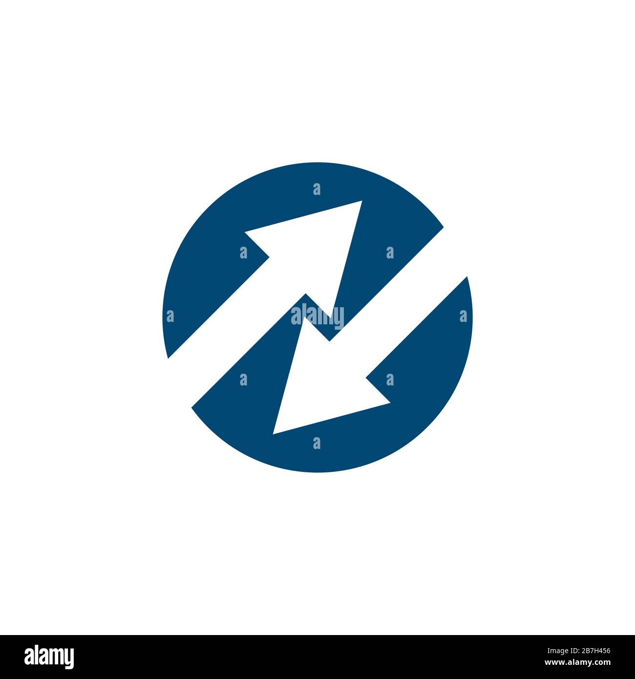 Two Arrows inside a Blue Circle Logo Template Illustration Design ...