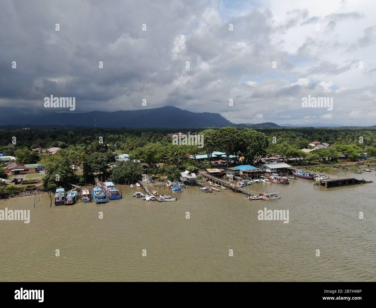 Telaga Air, Sarawak / Malaysia - March 15, 2020: The Beautiful Fishing ...