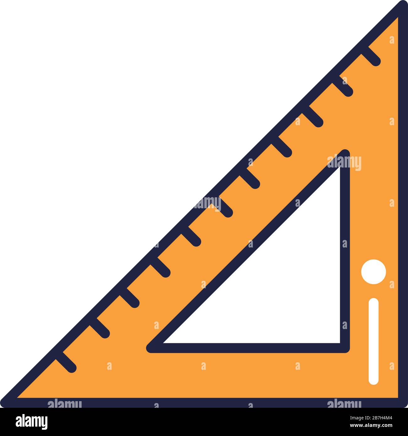 triangle rule school supply line and fill style Stock Vector Image ...