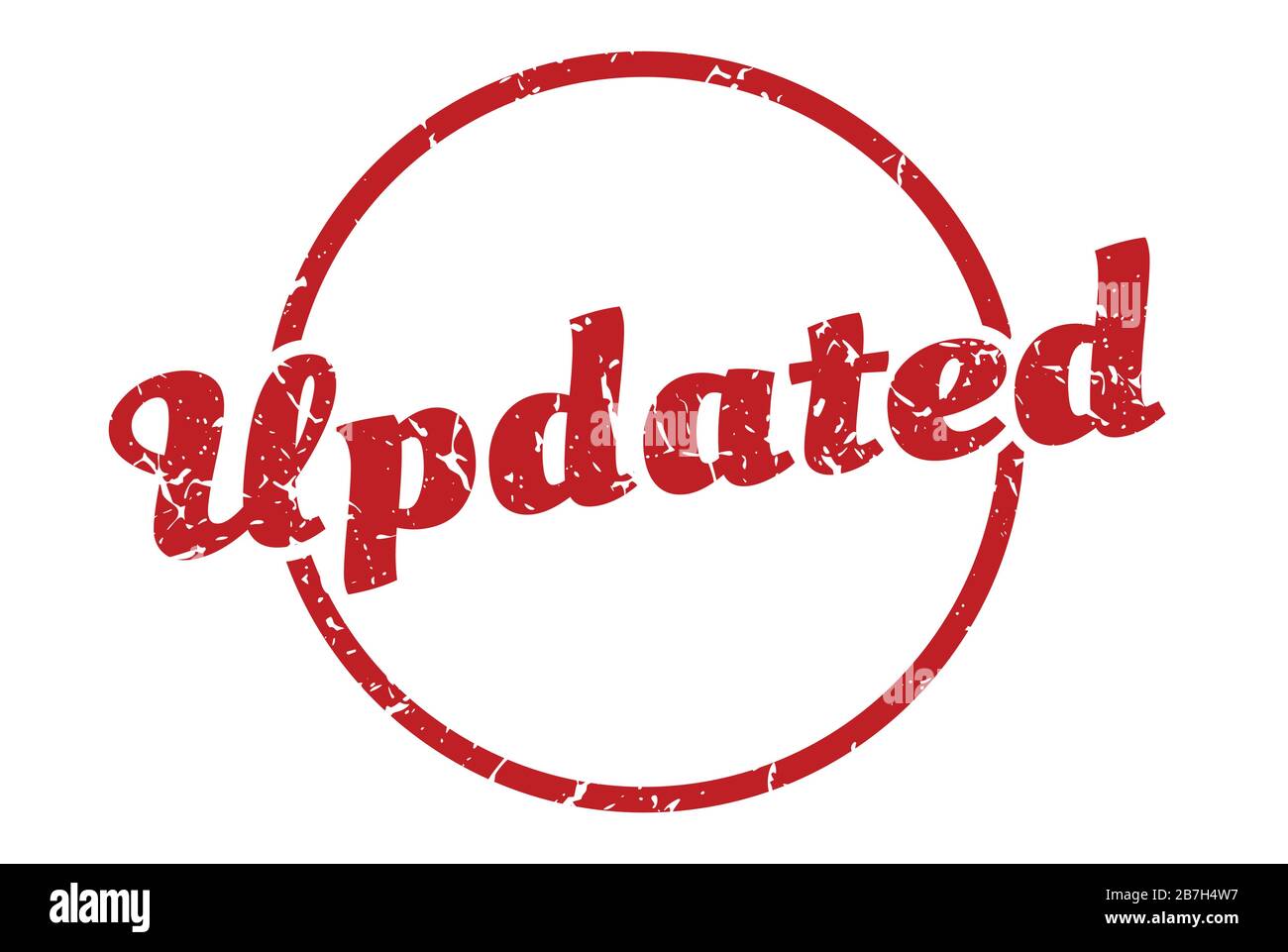 updated sign. updated round vintage grunge stamp. updated Stock Vector ...