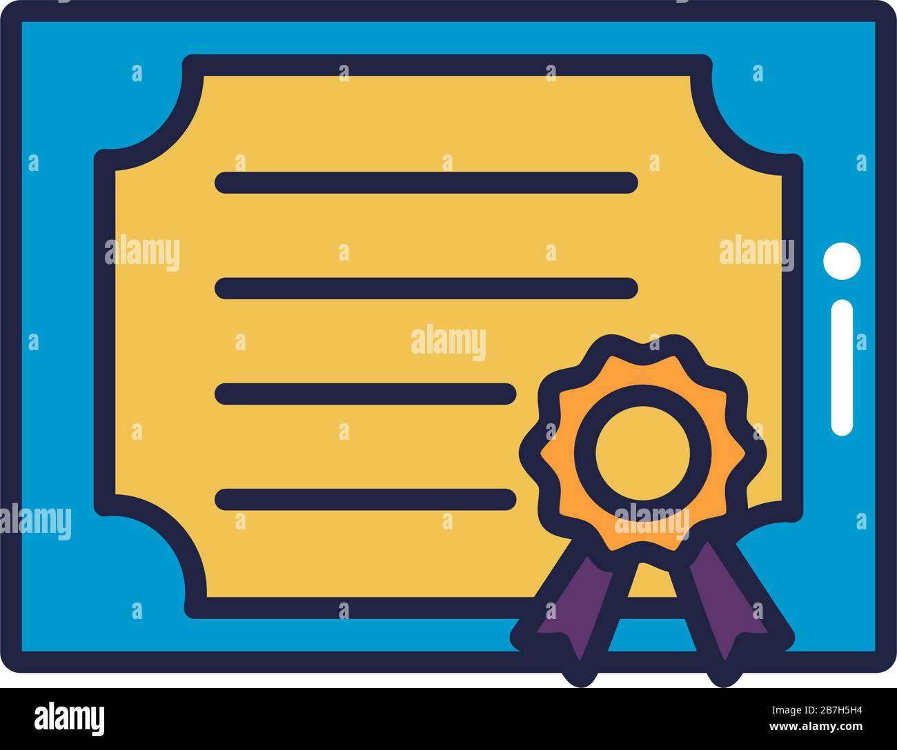 diploma certificate graduation line and fill style Stock Vector Image ...