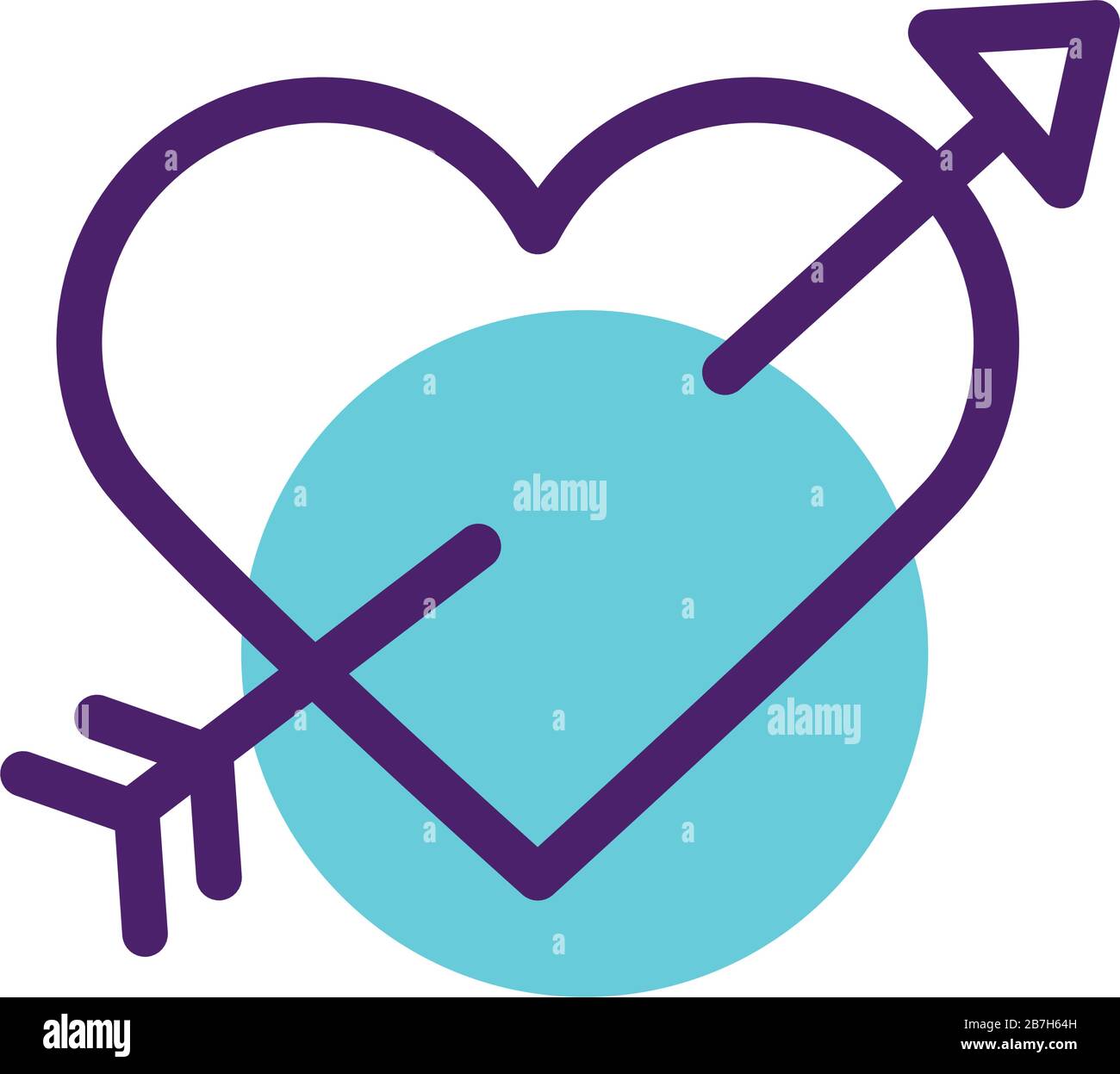 heart love with arrow line Stock Vector Image & Art - Alamy