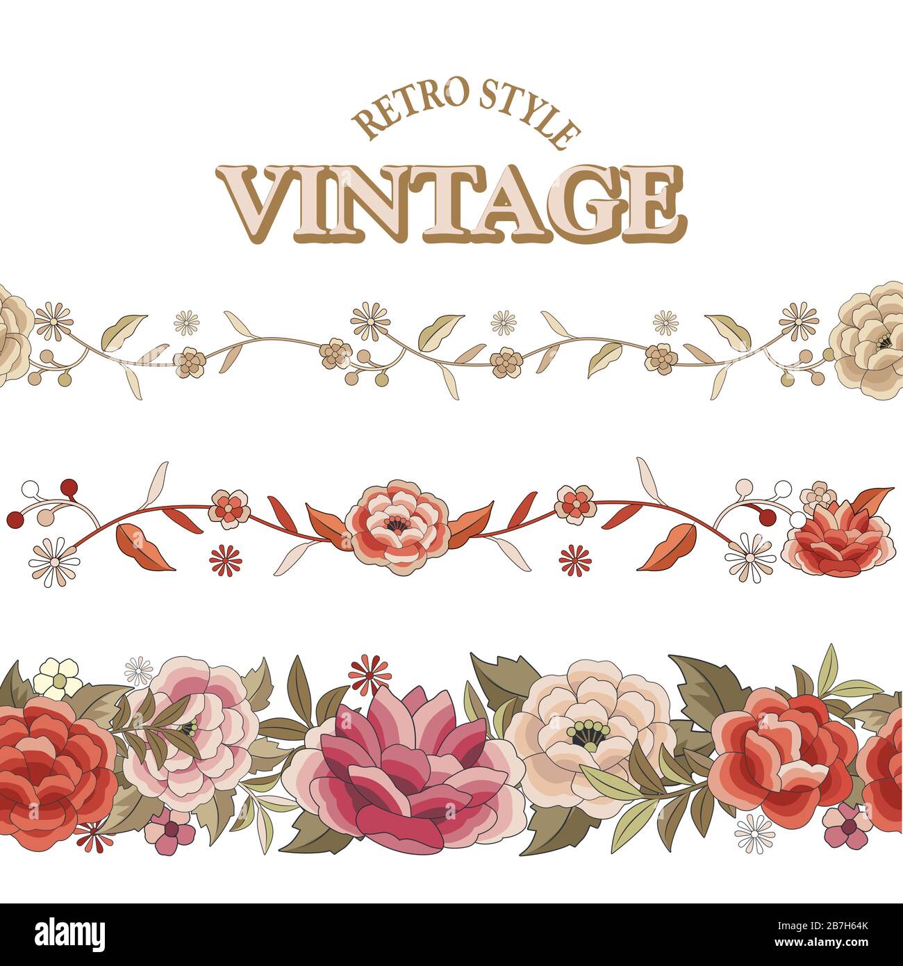 Vintage Flower Borders