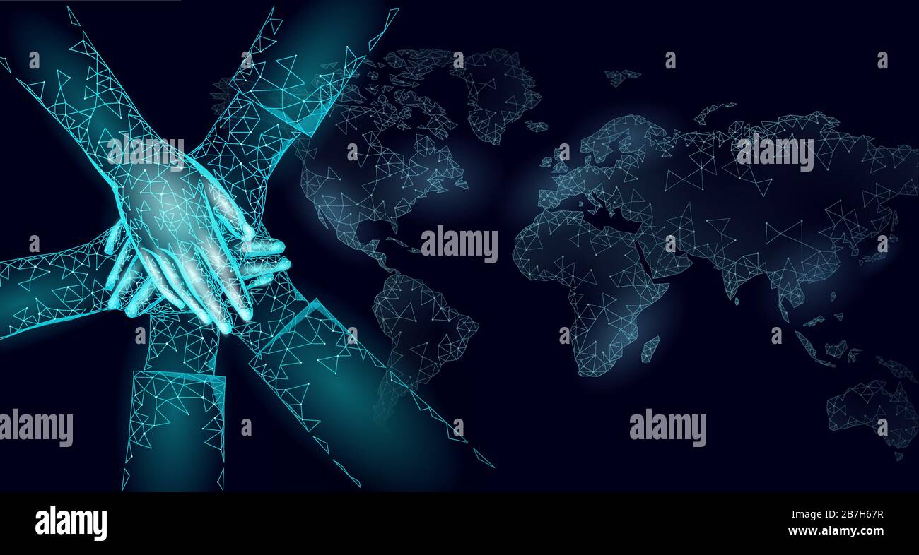 World global unity business concept. Together against problem. Teamwork ...