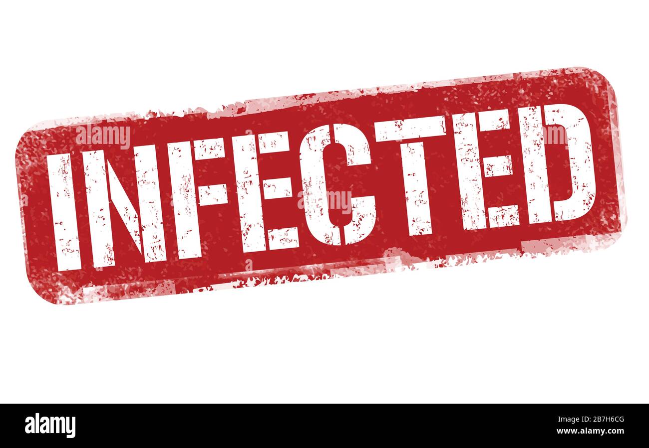 Infected grunge rubber stamp on white background, vector illustration ...